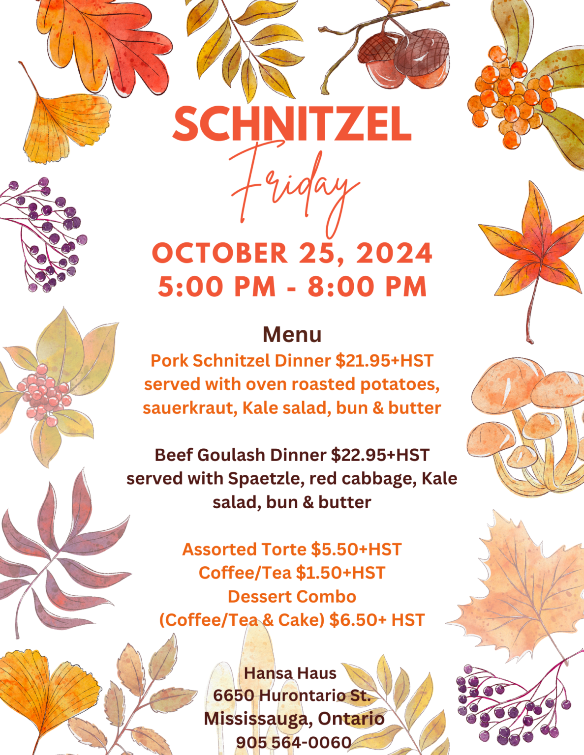 Upcoming Events - German Canadian Club Hansa - Event Planning